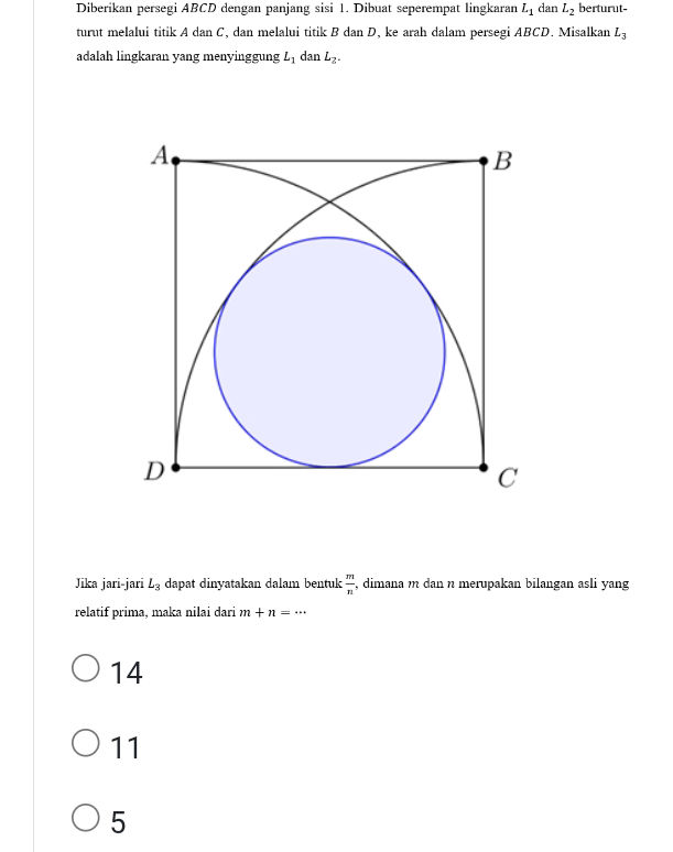 Diberikan persegi ABCD dengan panjang sisi | StudyX
