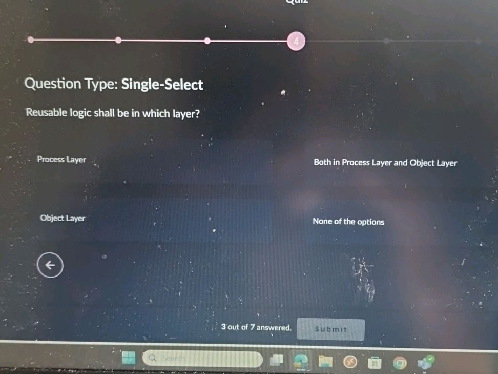 Reusable logic shall be in which layer? | StudyX