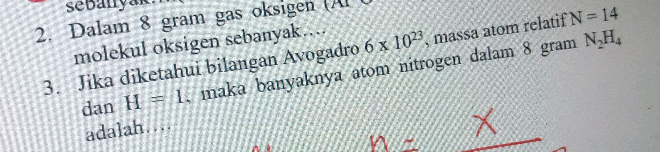 2. Dalam 8 gram gas oksigen molekul oksigen | StudyX