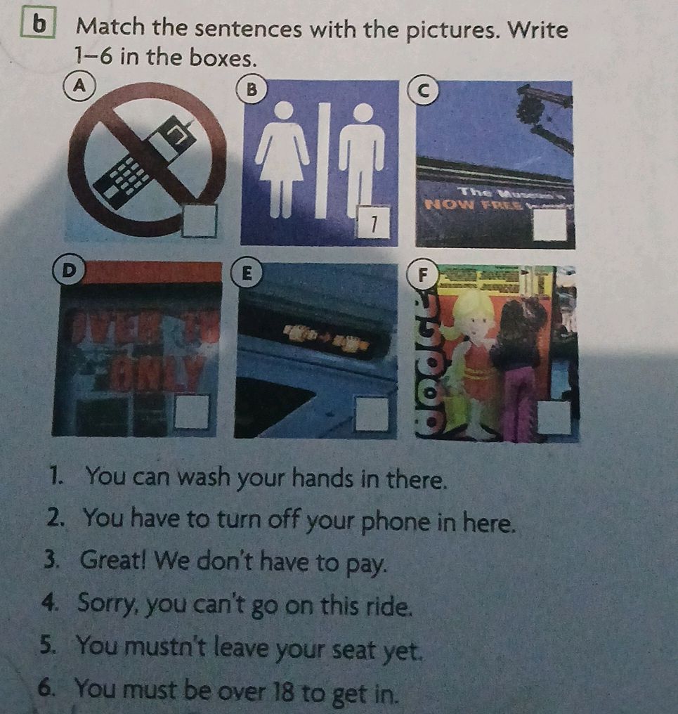 Match the sentences with the pictures. Write | StudyX