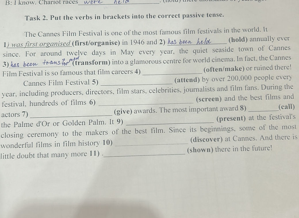 Task 2. Put the verbs in brackets into the | StudyX