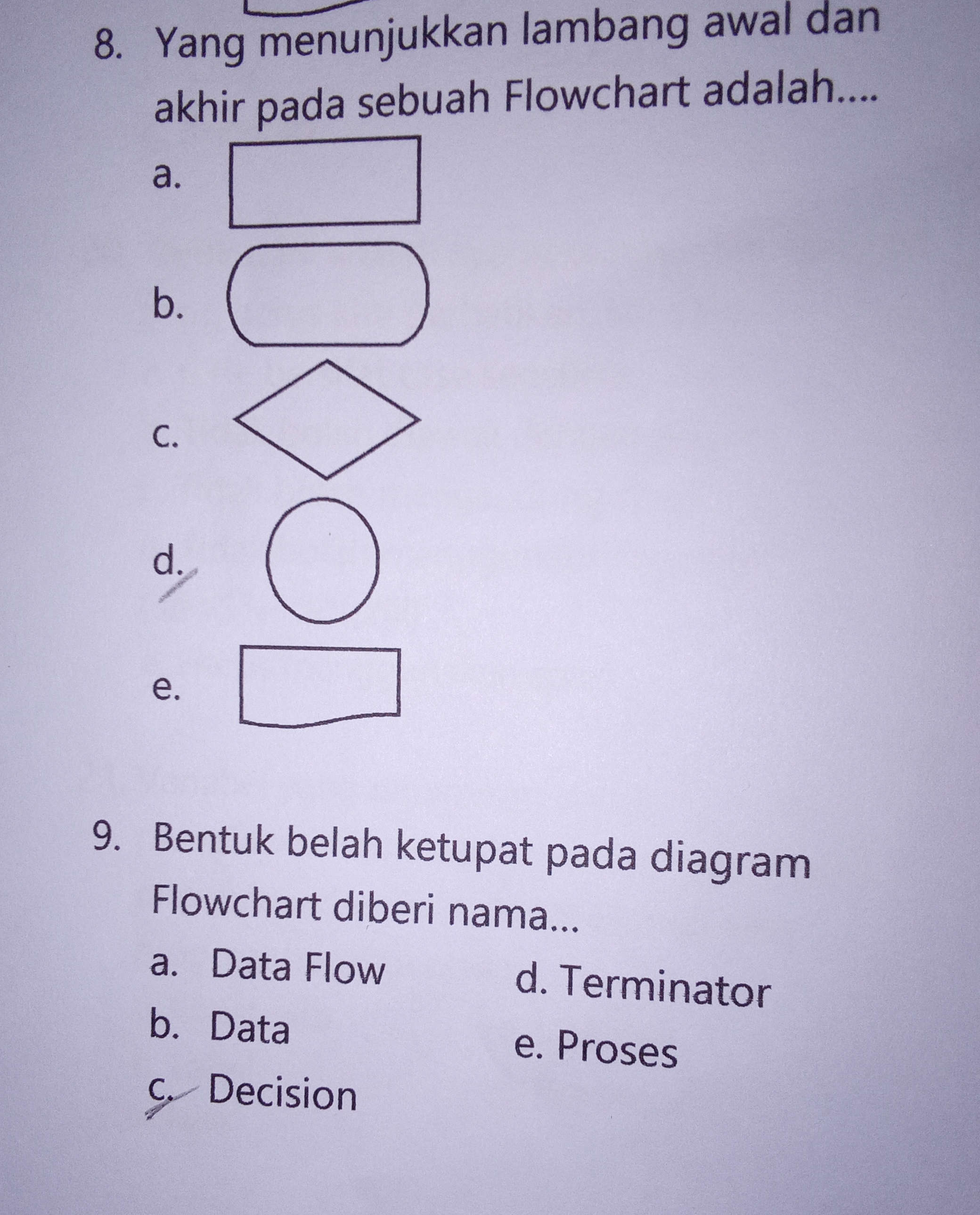 8. Yang menunjukkan lambang awal dan akhir | StudyX