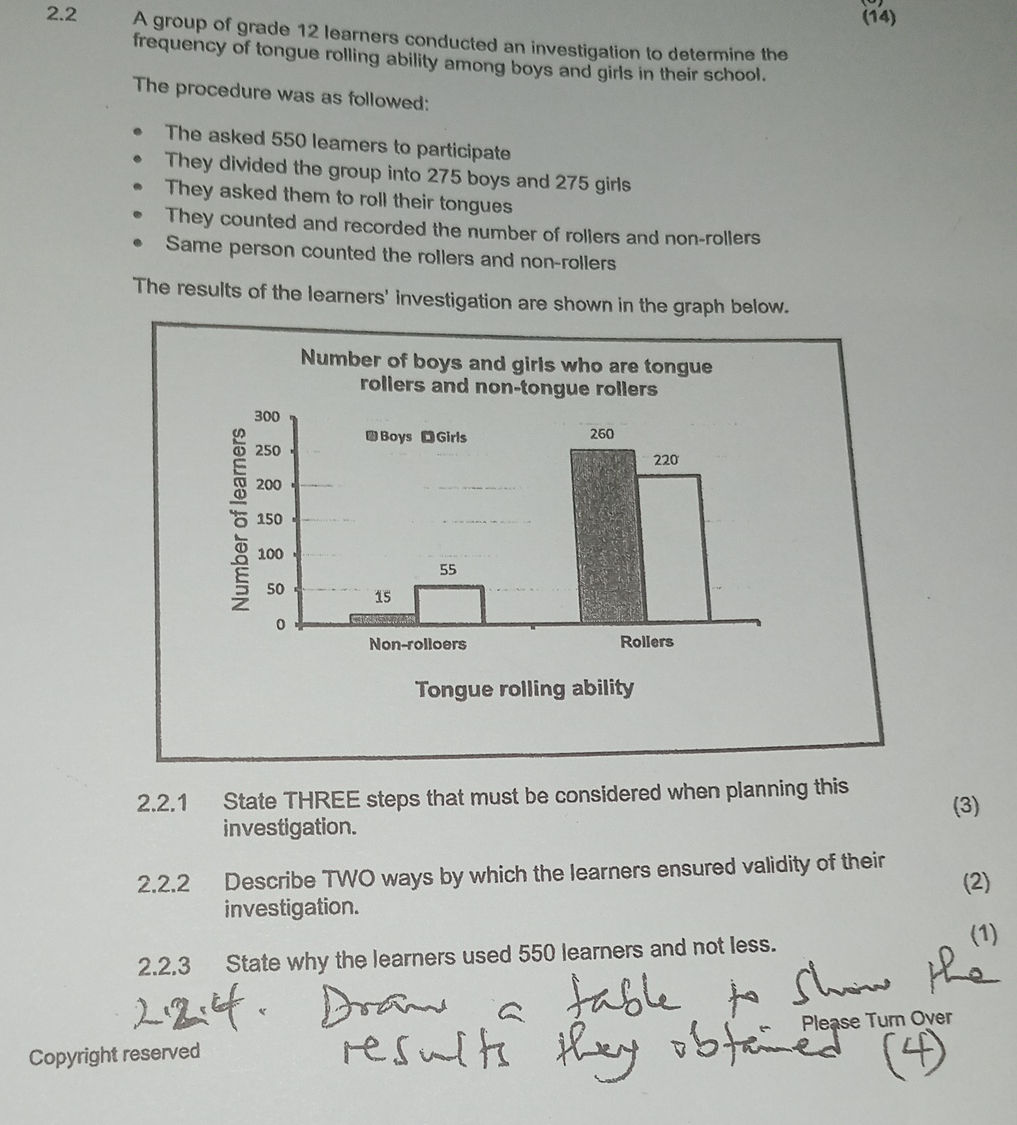 2.2 A group of grade 12 learners conducted | StudyX