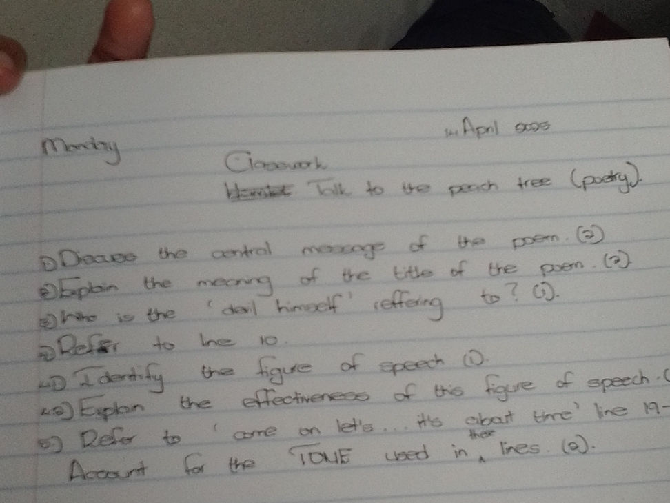 1) Discuss the control message of the poem. | StudyX