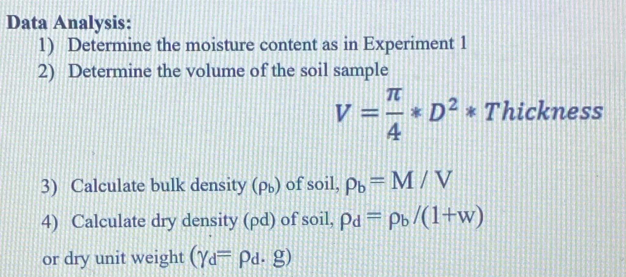 Data Analysis: 1) Determine the moisture | StudyX
