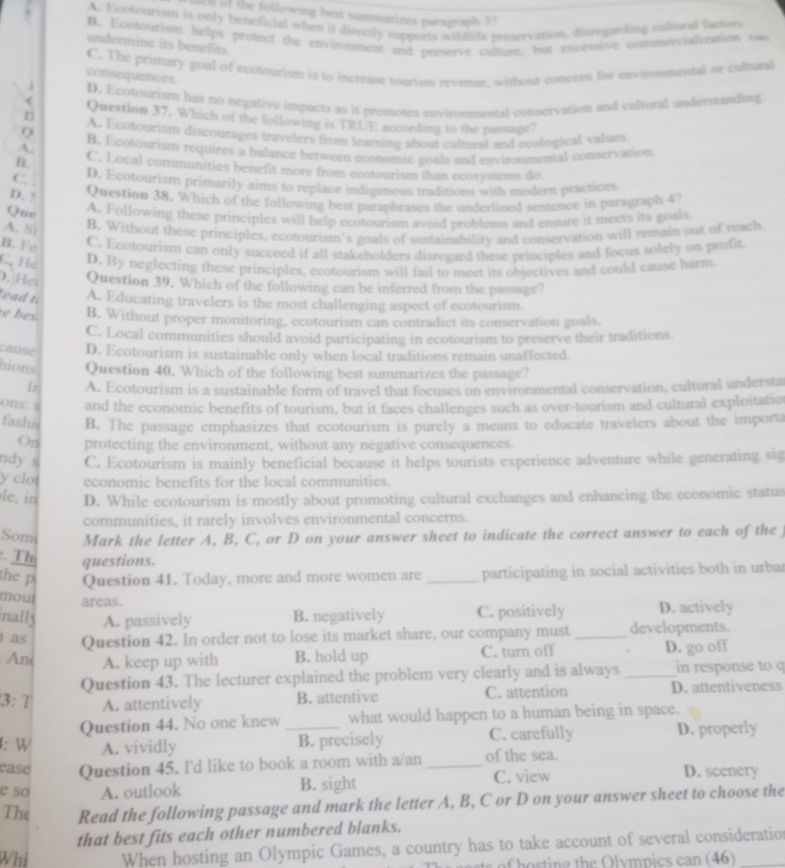 Question 37. Which of the following is TRUE | StudyX