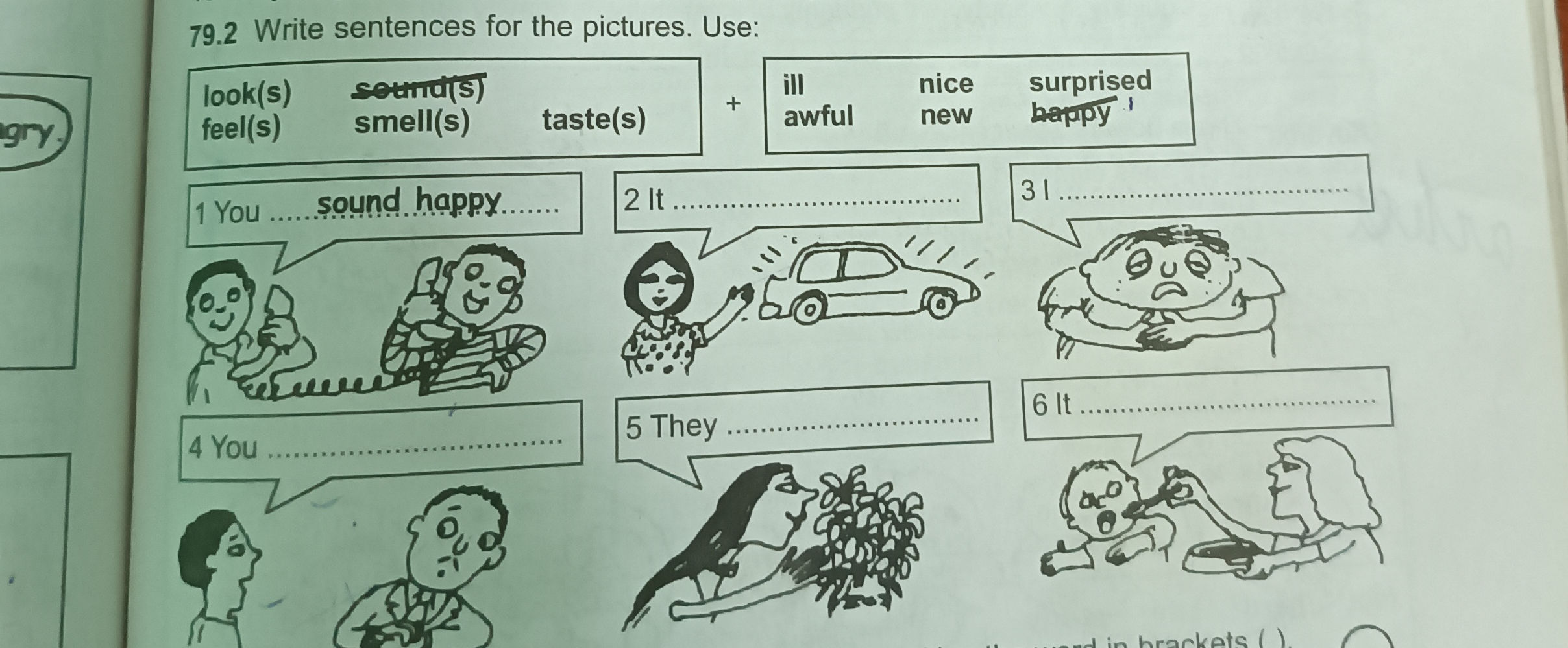 79.2 Write sentences for the pictures. Use: | StudyX