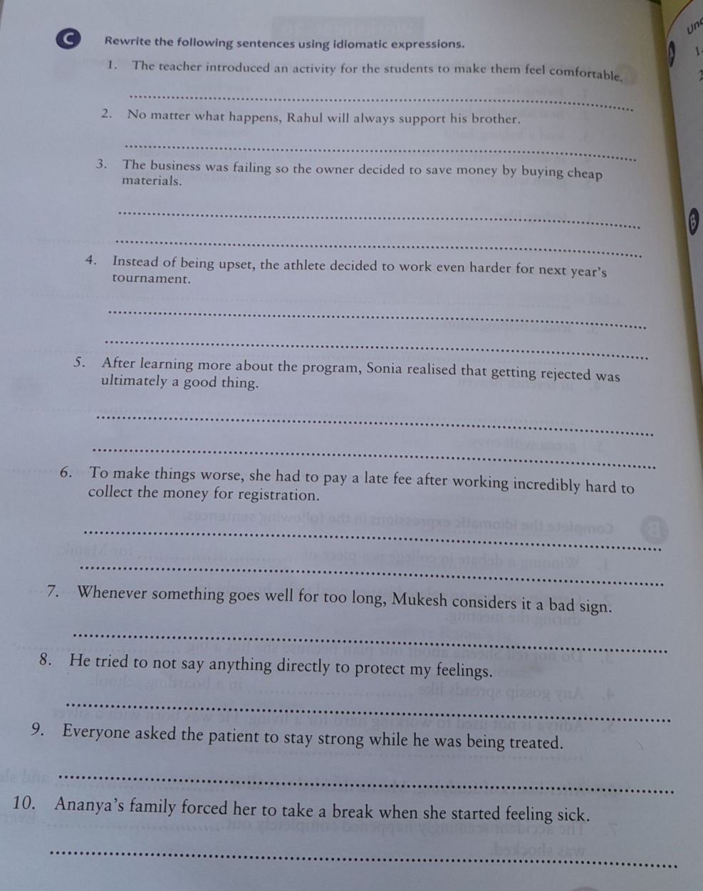 Rewrite the following sentences using | StudyX