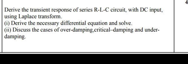 Derive the transient response of series | StudyX