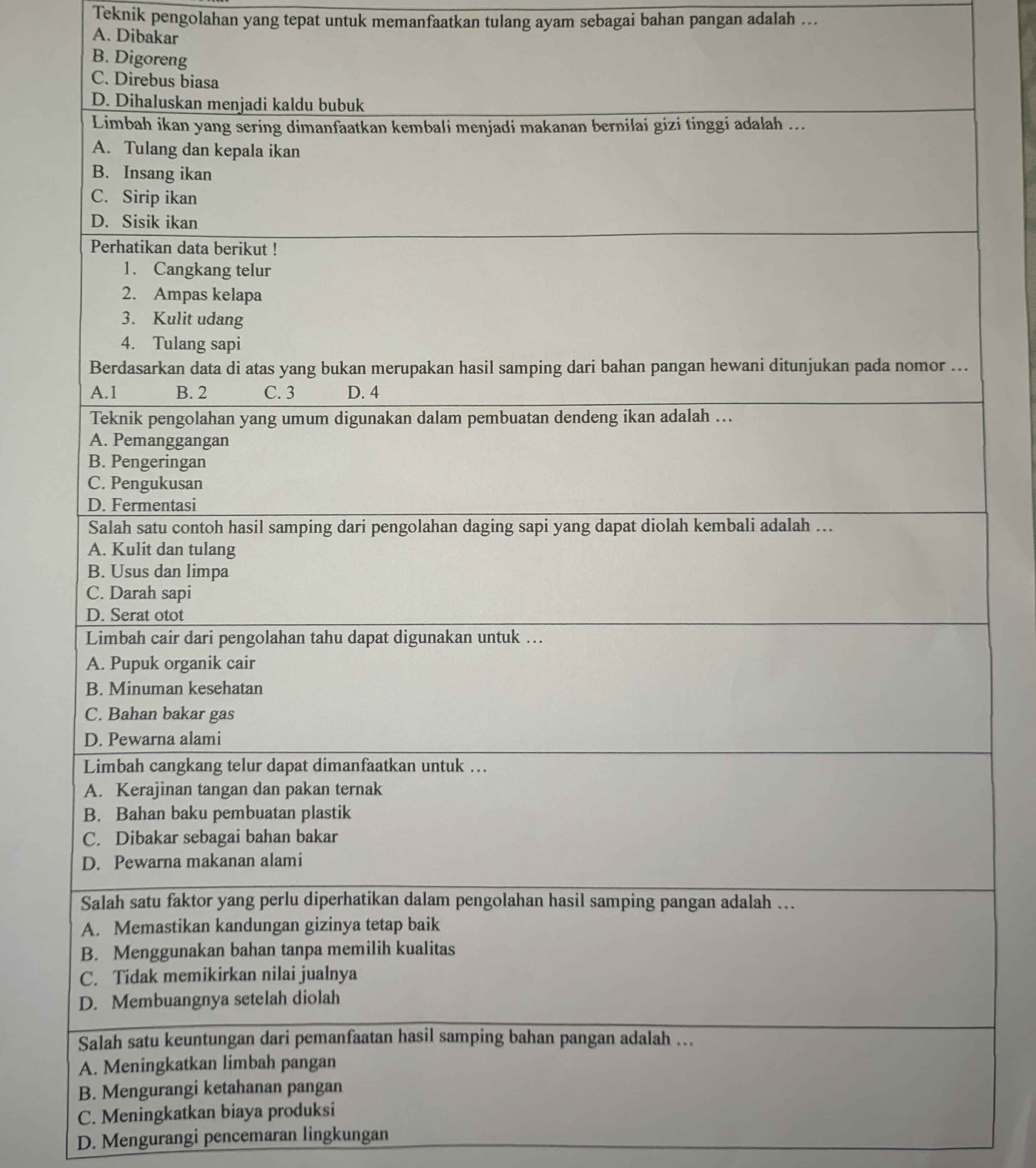 Teknik pengolahan yang tepat untuk | StudyX