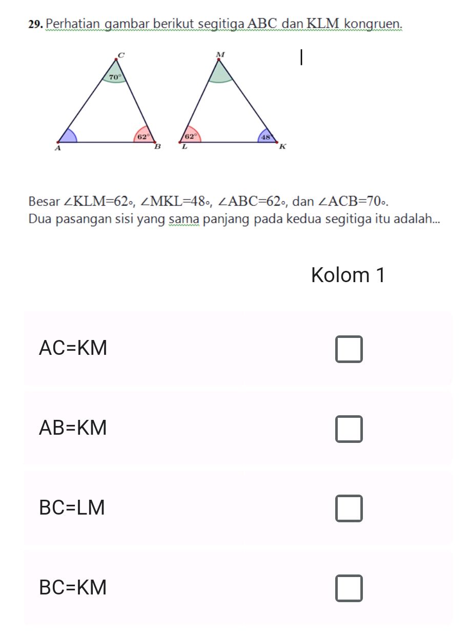 29. Perhatikan gambar berikut segitiga ABC | StudyX