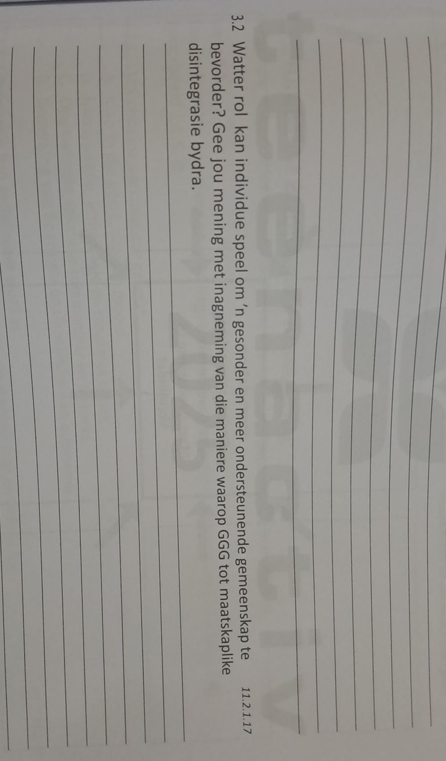3.2 Watter rol kan individue speel om 'n | StudyX
