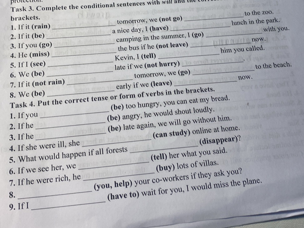 Task 3. Complete the conditional sentences | StudyX