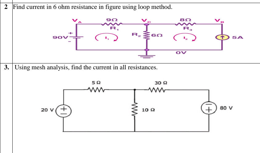 2. Find current in 6 ohm resistance in | StudyX