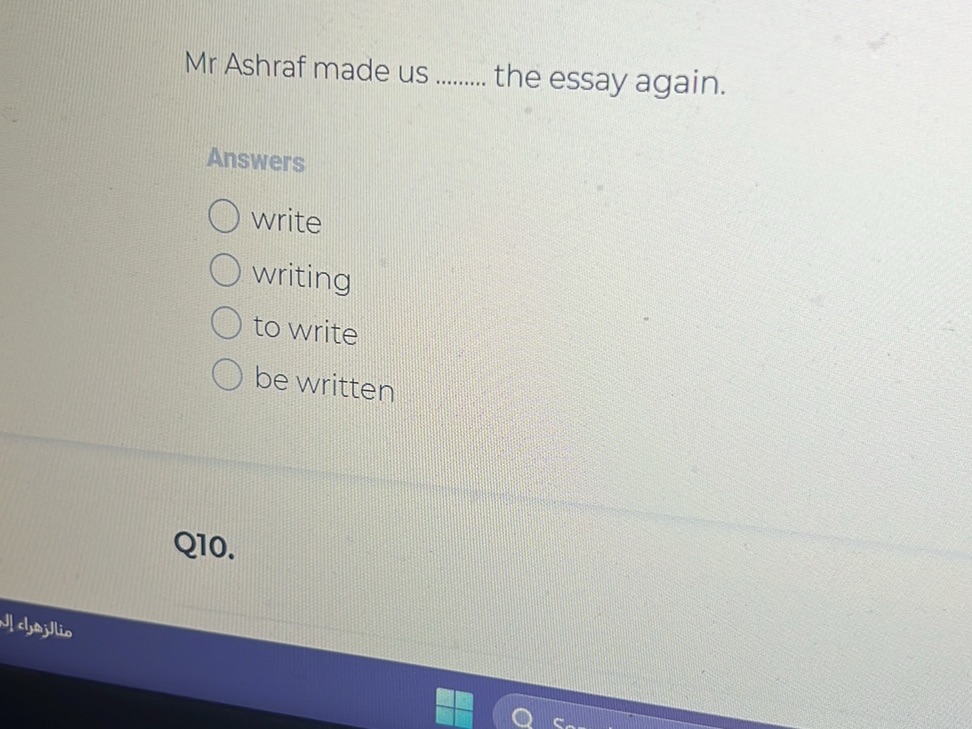 Mr Ashraf made us ...... the essay again. | StudyX