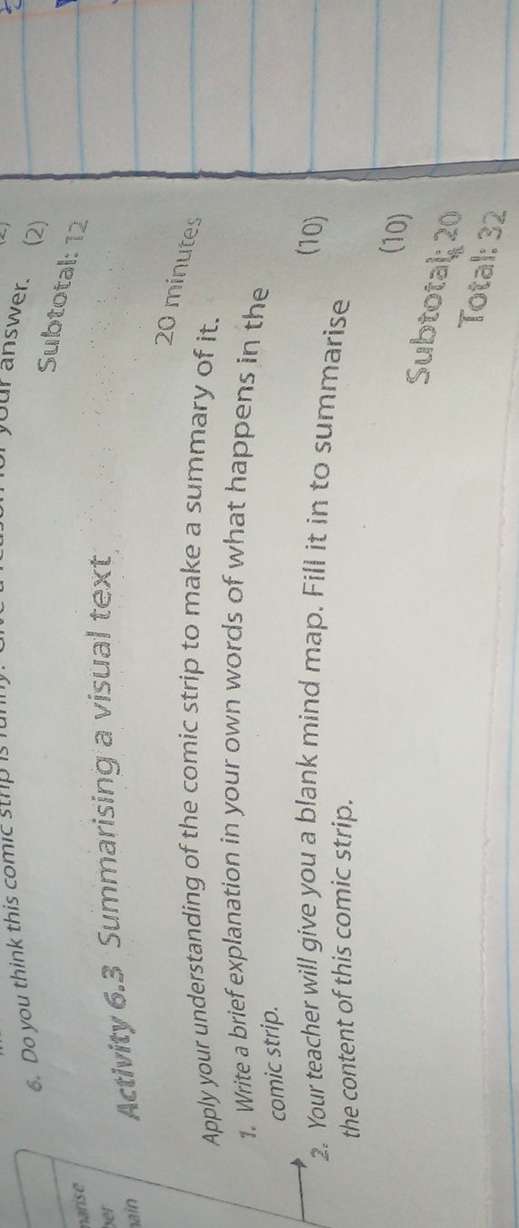 Activity 6.3 Summarising a visual text | StudyX