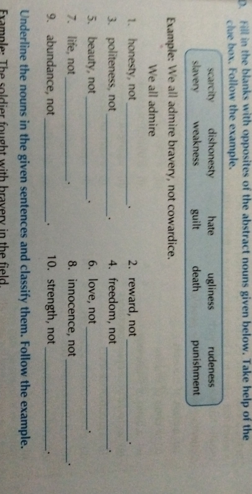 Fill in the blanks with opposites of the | StudyX