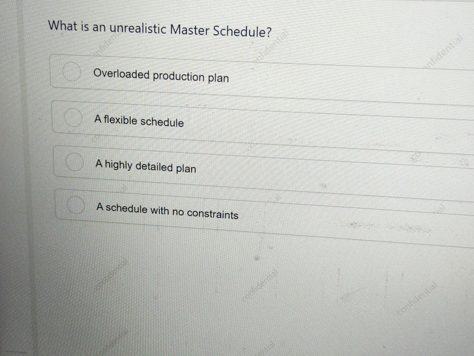 What is an unrealistic Master Schedule? | StudyX