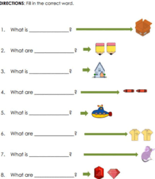 DIRECTIONS: Fill in the correct word. 1. | StudyX