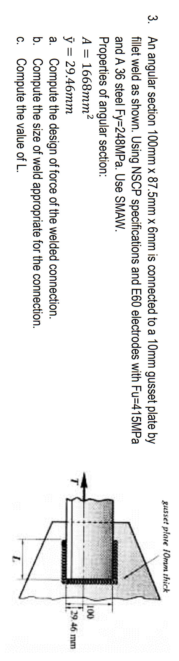 3. An angular section 100mm x 87.5mm x 6mm | StudyX