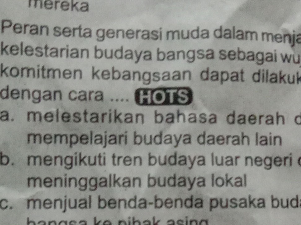 Peran serta generasi muda dalam menjaga | StudyX