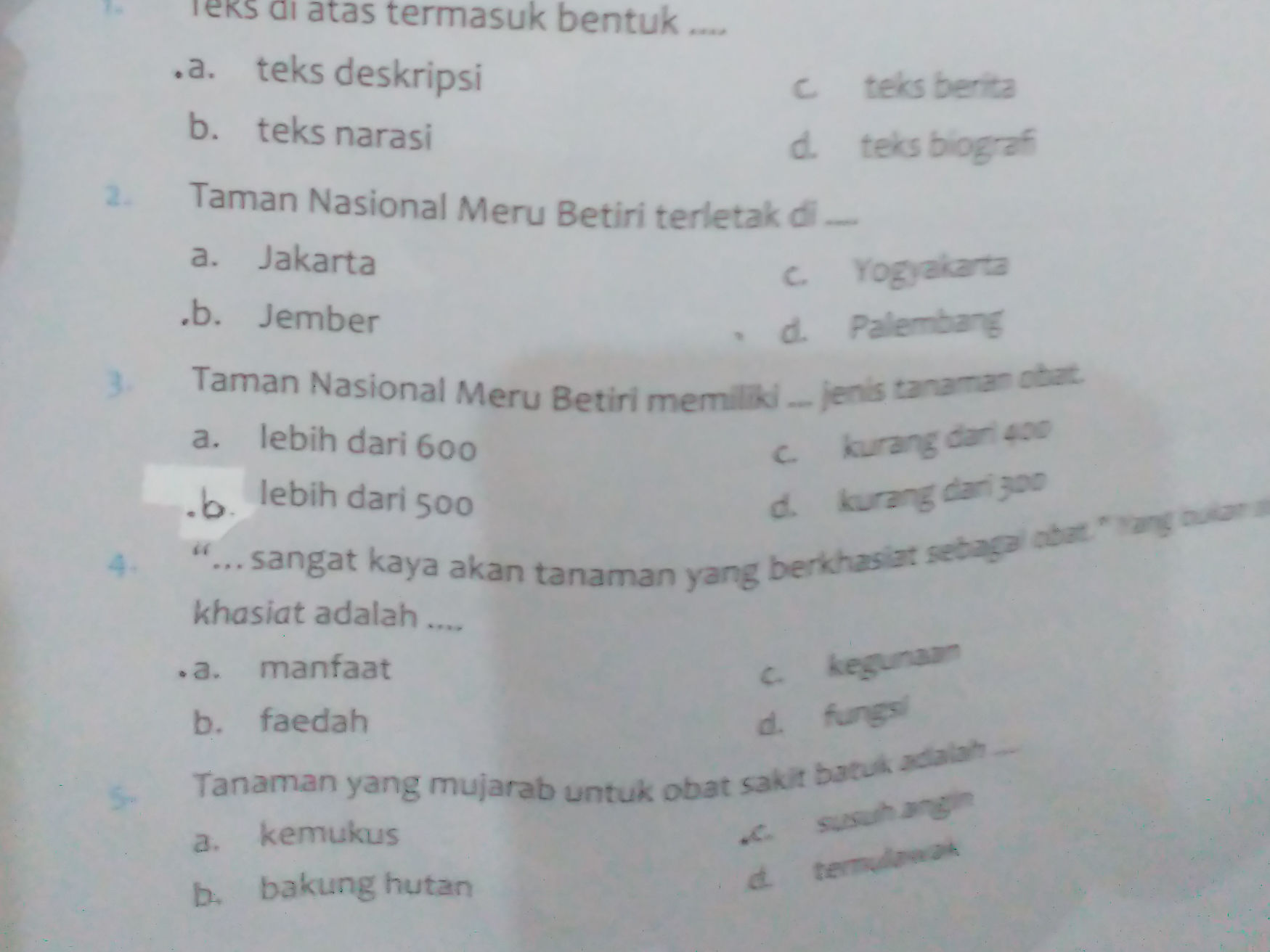 1. Teks di atas termasuk bentuk .... .a. | StudyX