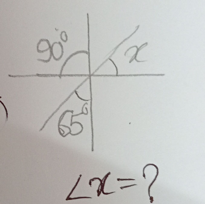 $ x = ?$ (Diagram showing angles: 90 | StudyX