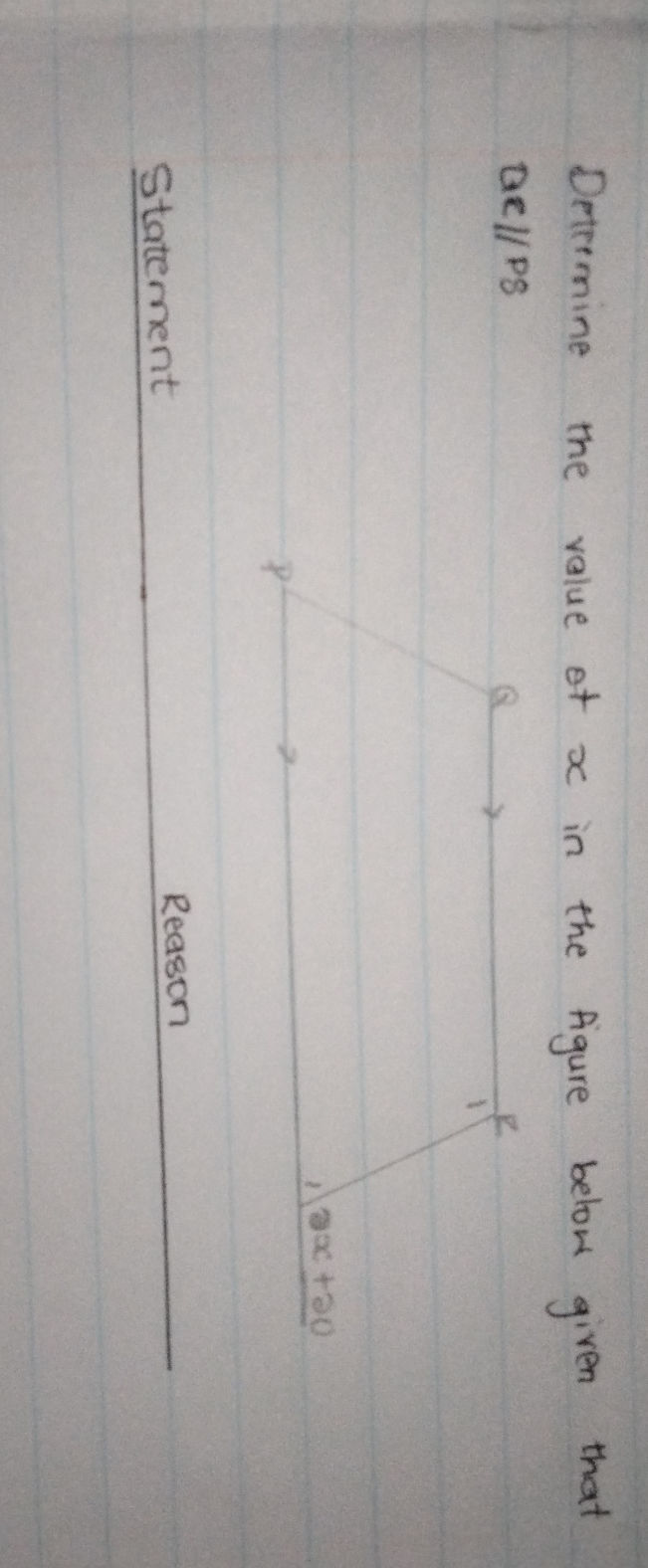 Determine the value of x in the figure below | StudyX