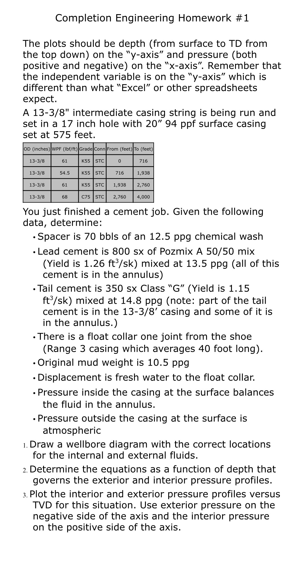 Completion Engineering Homework #1 The | StudyX