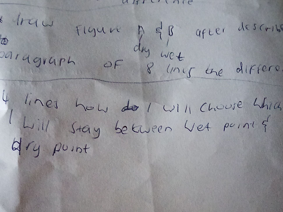 * draw figure A B after describe dry wet | StudyX