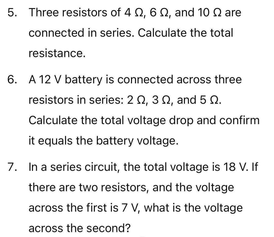 5. Three resistors of 4 $ $, 6 $ $, and 10 $ | StudyX