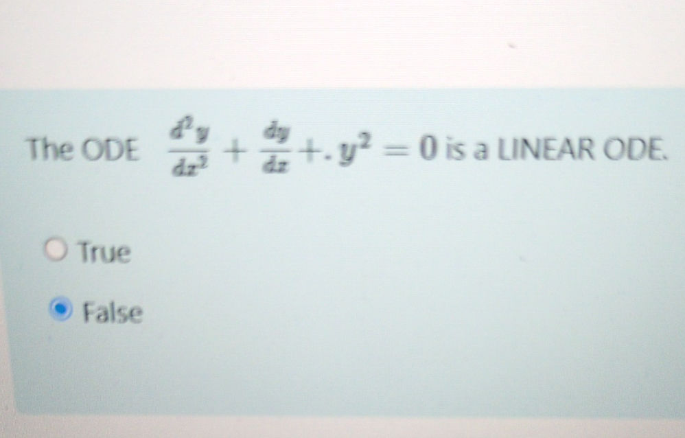 The ODE $ {d^2y}{dz^2} + {dy}{dz} + y^2 = | StudyX