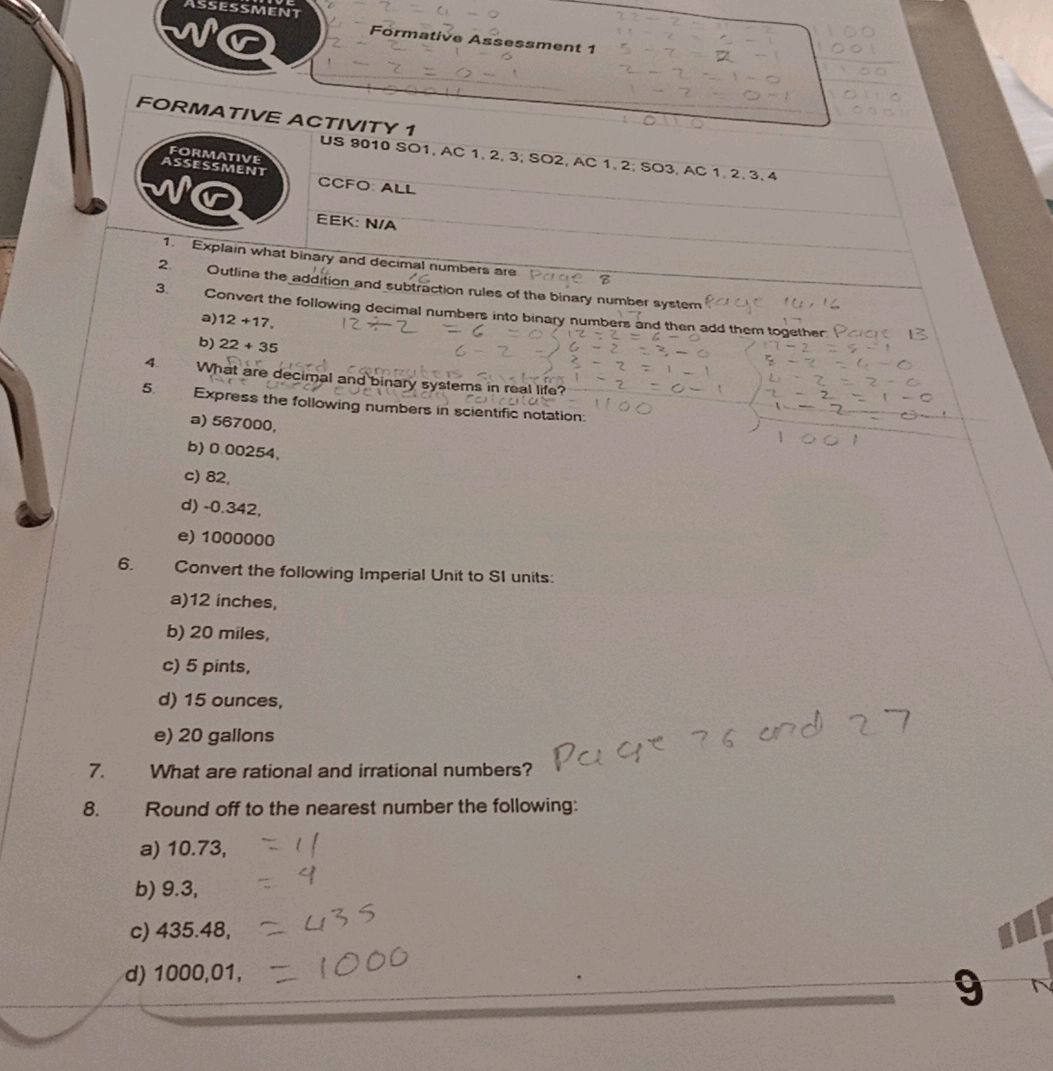 1. Explain what binary and decimal numbers | StudyX