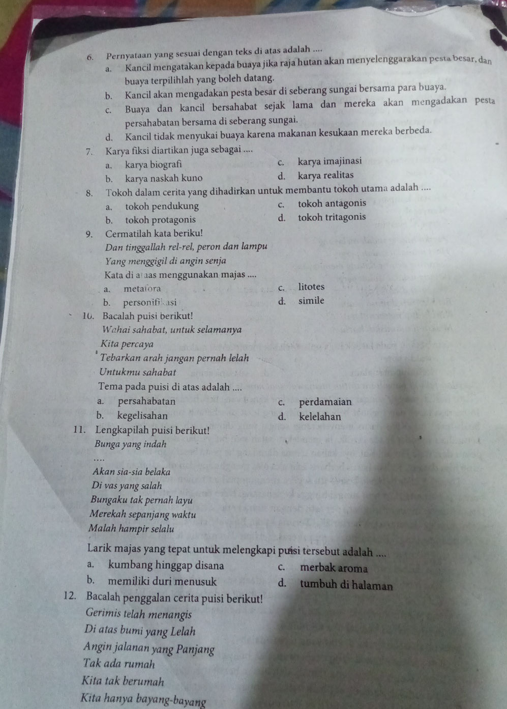 6. Pernyataan yang sesuai dengan teks di | StudyX