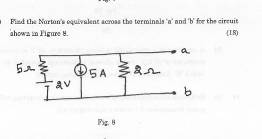 Find the Norton's equivalent across the | StudyX
