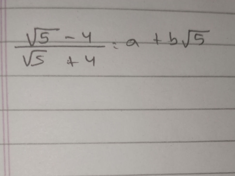 Simplify radical expression: (√5 - 4) / (√5 | StudyX