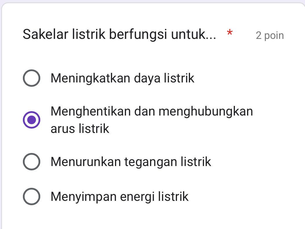 Sakelar listrik berfungsi untuk... | StudyX