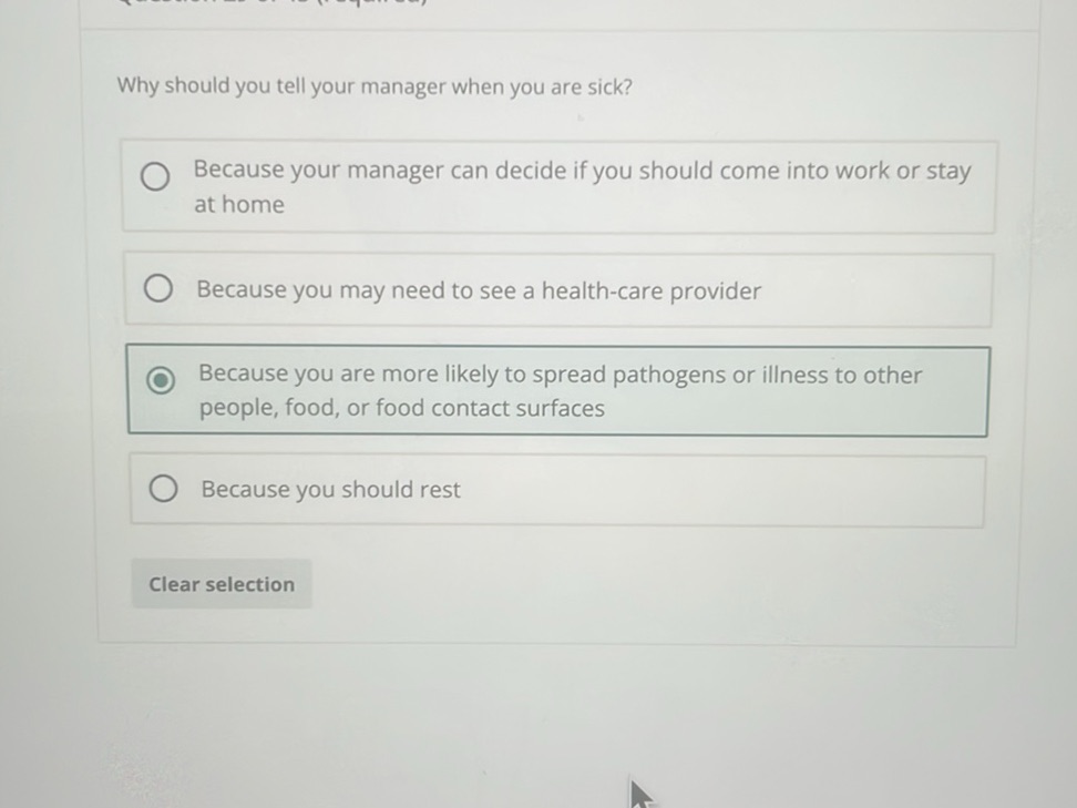 Why should you tell your manager when you | StudyX