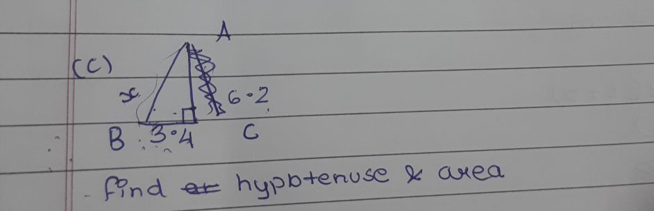 Find the hypotenuse area. In a right | StudyX