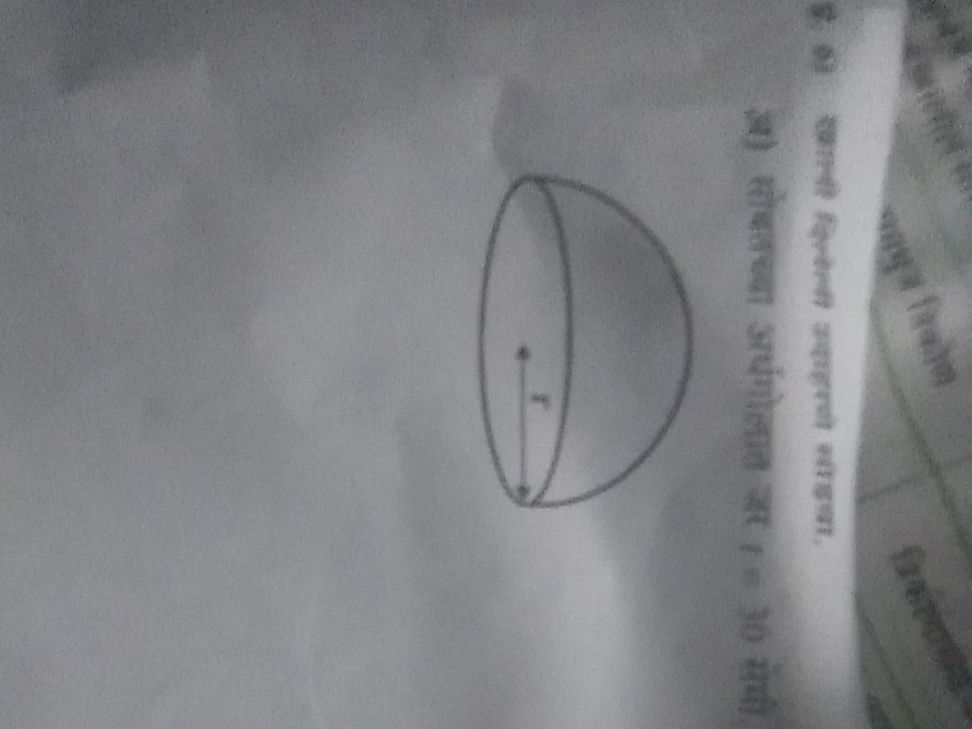 The image shows a hemisphere with radius | StudyX