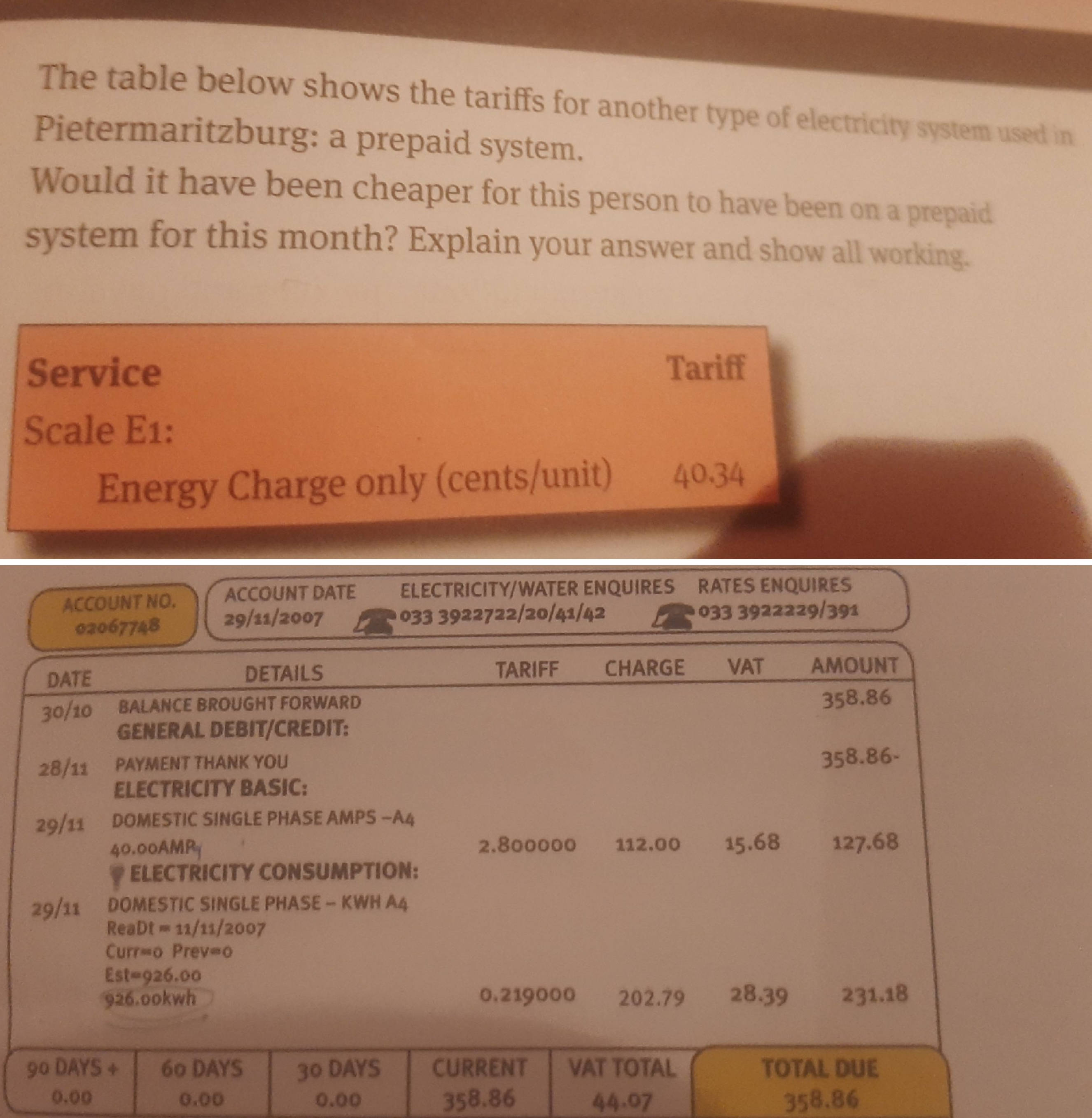 The table below shows the tariffs for | StudyX