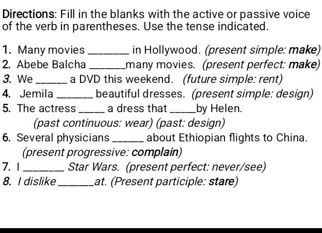Directions: Fill in the blanks with the | StudyX