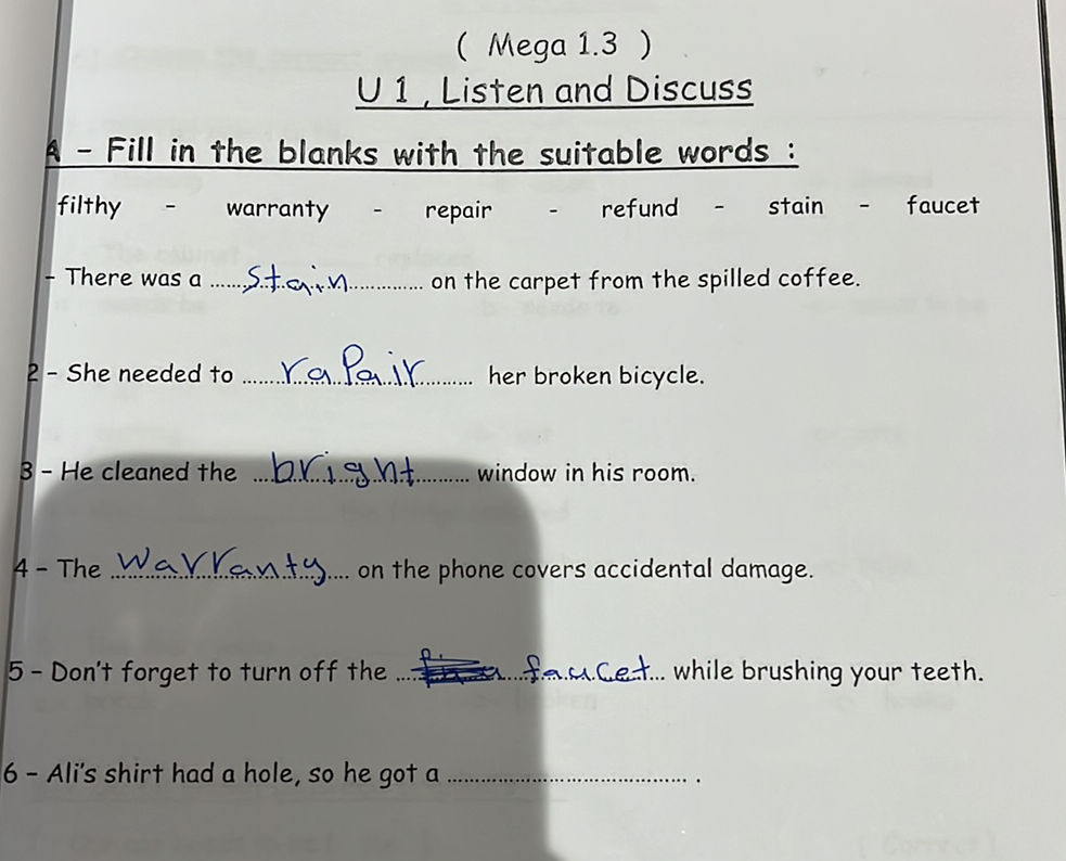 A - Fill in the blanks with the suitable | StudyX