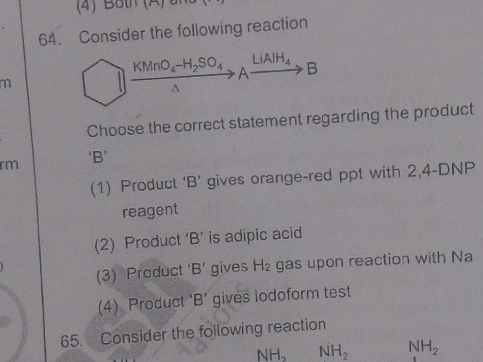 64. Consider the following reaction $ { | StudyX