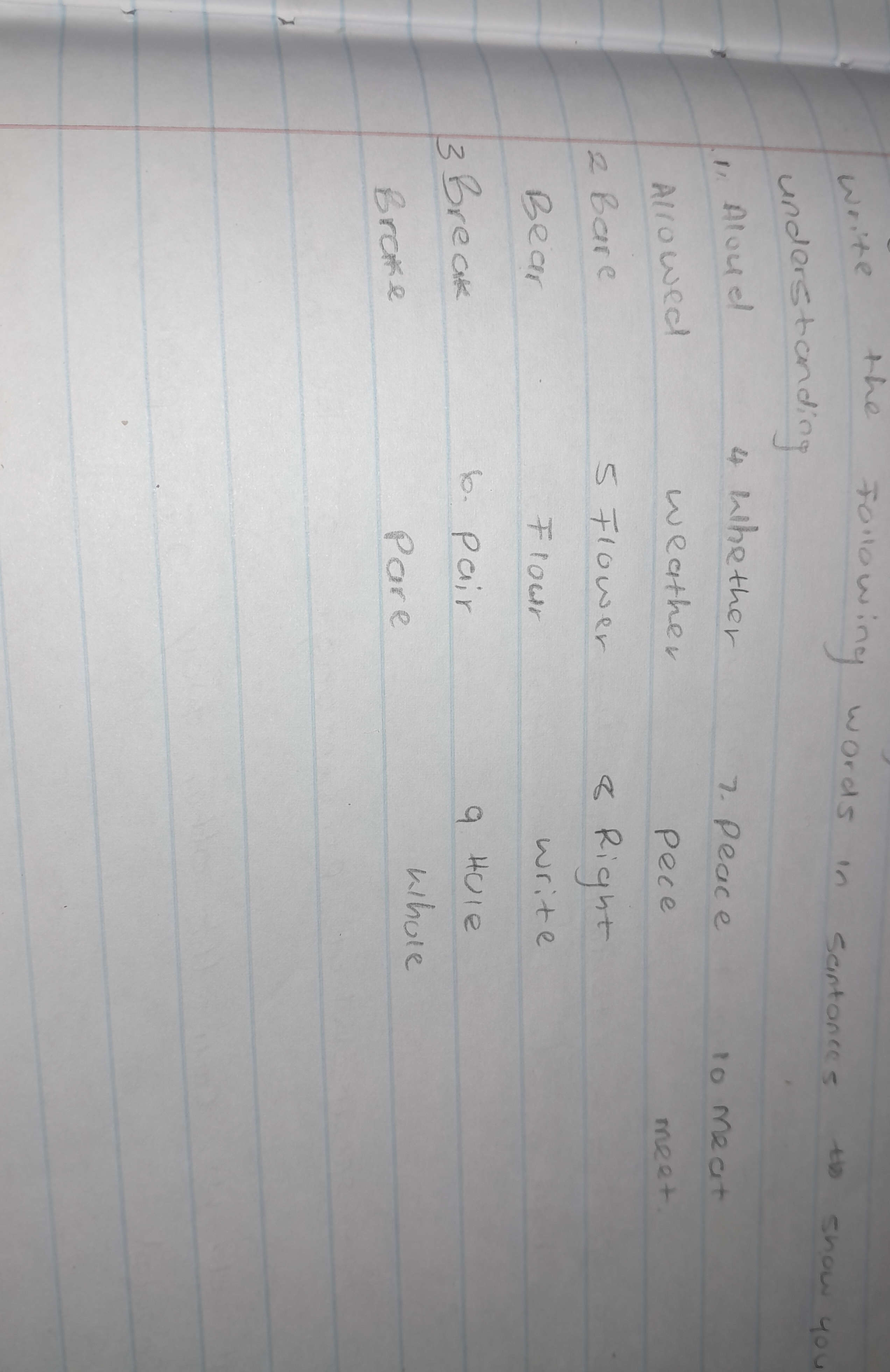 Write the following words in sentences to | StudyX