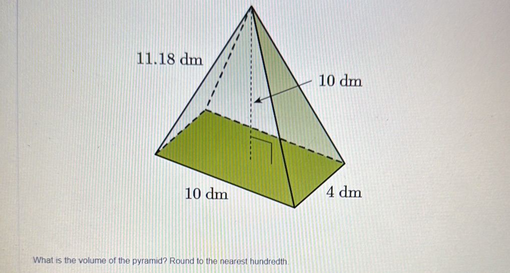 What is the volume of the pyramid? Round to | StudyX