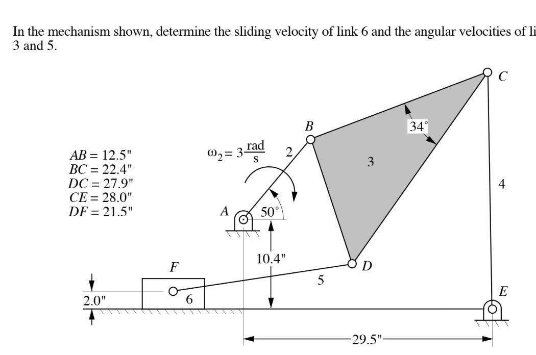 In the mechanism shown, determine the | StudyX In the mechanism shown, determine the | StudyX