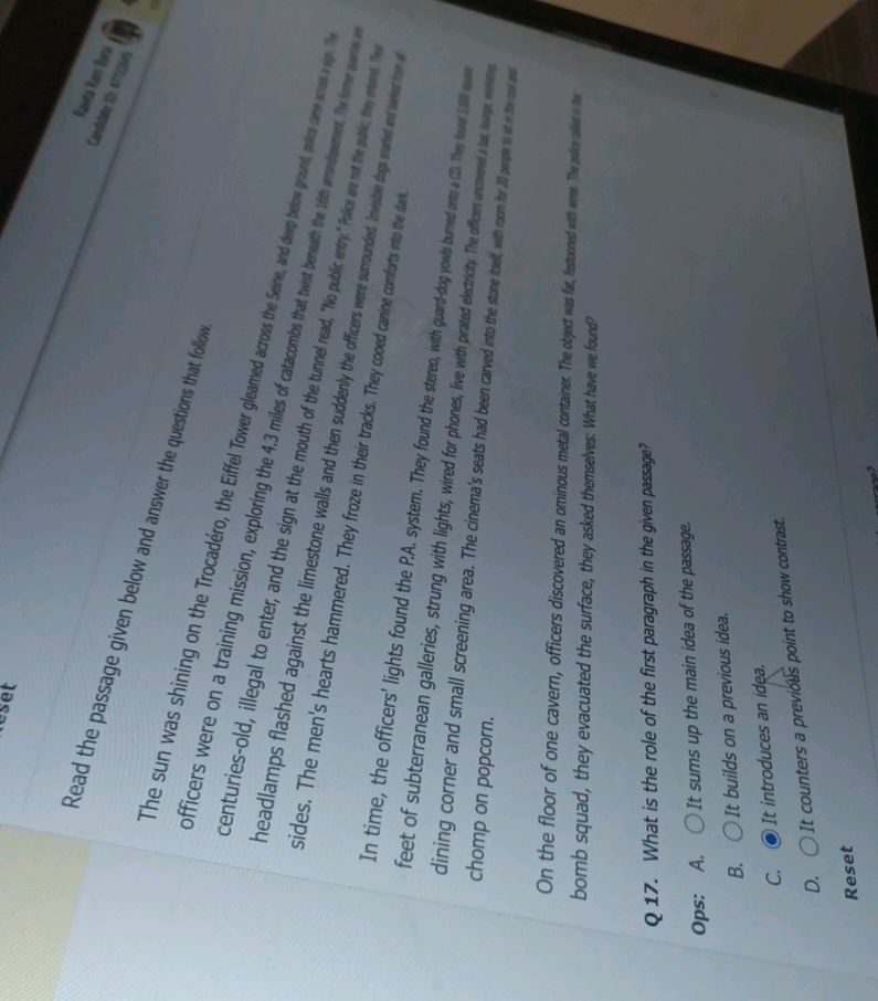 Read the passage given below and answer the | StudyX