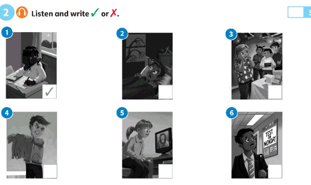 Listen and write or . 1. (Image of a | StudyX