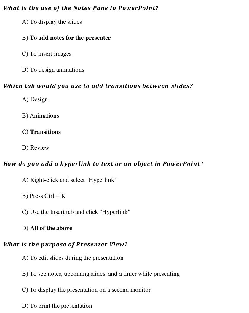 What is the use of the Notes Pane in | StudyX